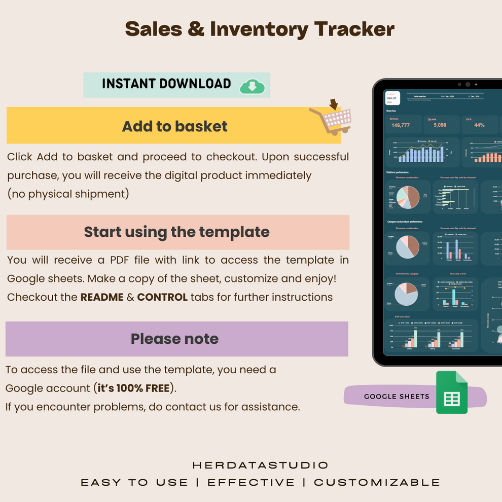 The Sales & Inventory Dashboard Report Tracker – HerDataStudio